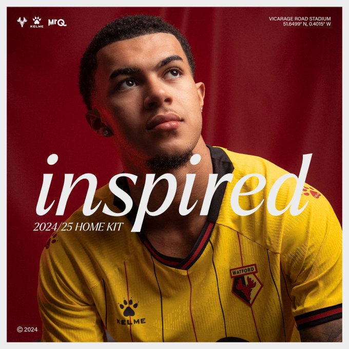WATFORD FC AND KELME UNVEIL HOME KIT FOR THE 24/25 SEASON